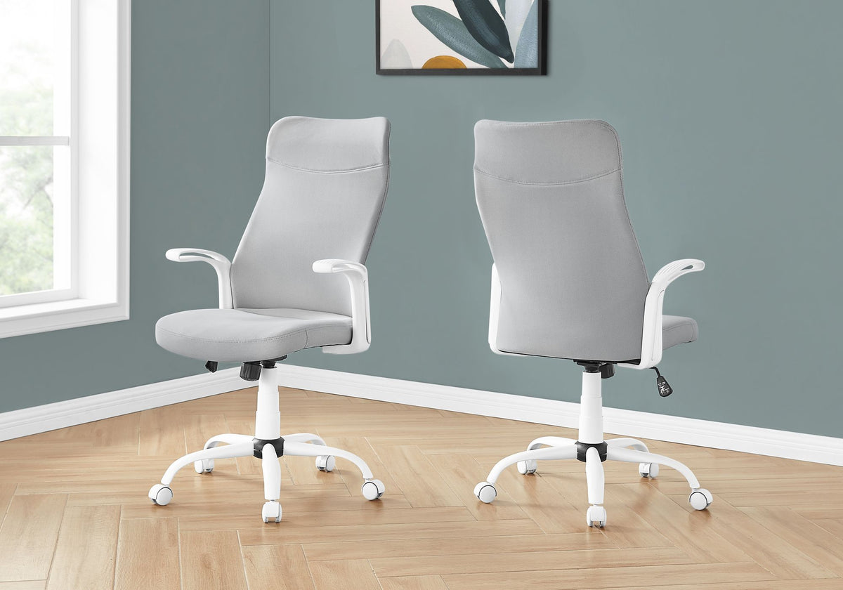 OFFICE CHAIR - WHITE / GREY FABRIC / MULTI POSITION – Ameublement KG